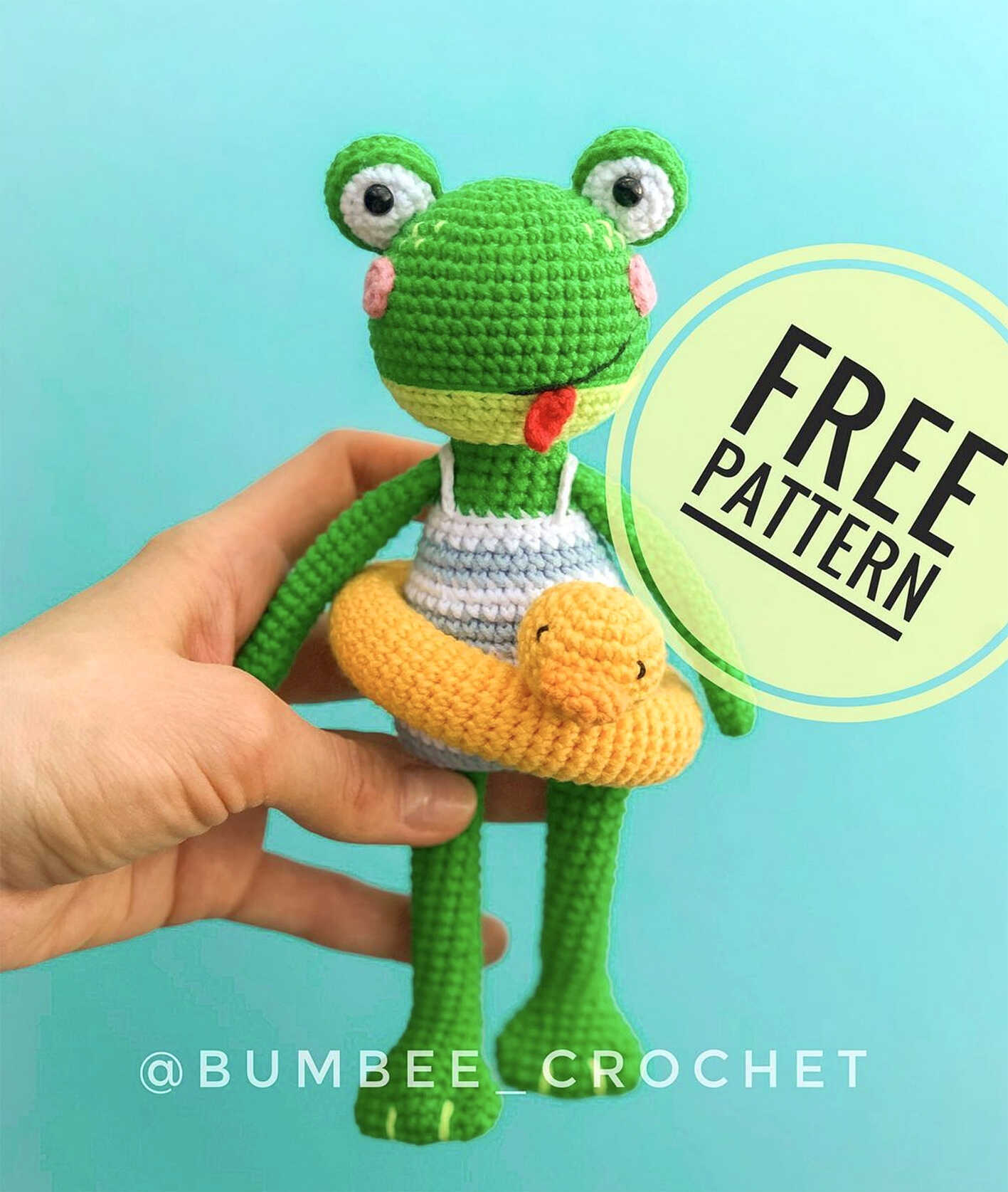 Amigurumi Swimming Frog Crochet Free PDF Pattern - Amigurumi