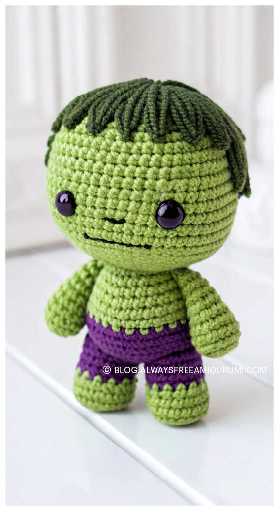 Hulk Crochet Doll Free Amigurumi Pattern - Amigurumi