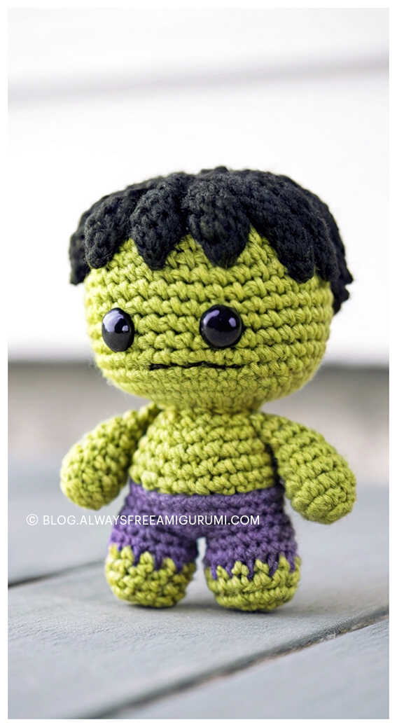 Hulk Crochet Doll Free Amigurumi Pattern - Amigurumi