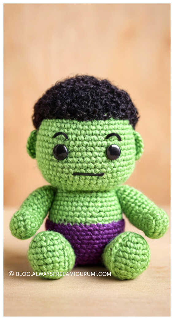 Hulk Crochet Doll Free Amigurumi Pattern - Amigurumi