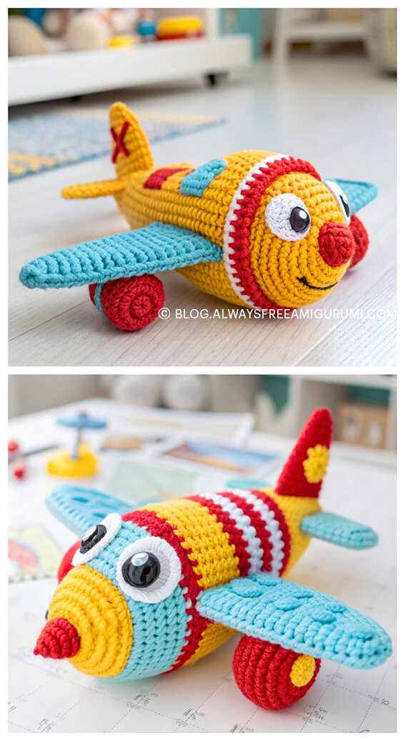 Crochet Airplane Amigurumi Free Pattern - Amigurumi