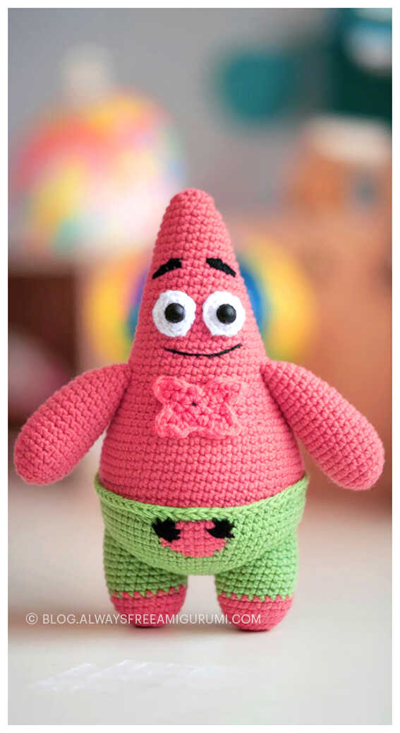 Amigurumi Spongebob Patrick Star Free Crochet Pattern - Amigurumi