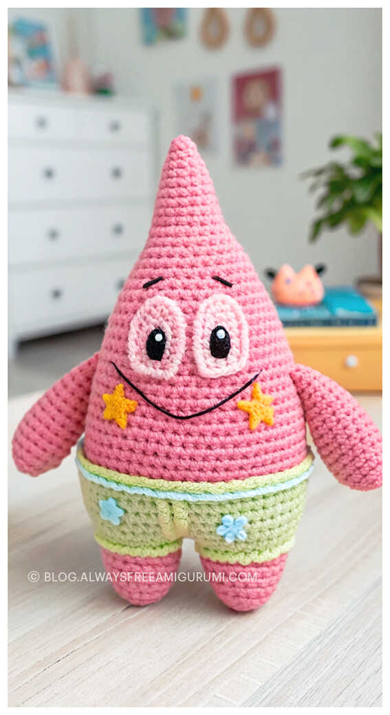Amigurumi Spongebob Patrick Star Free Crochet Pattern - Amigurumi