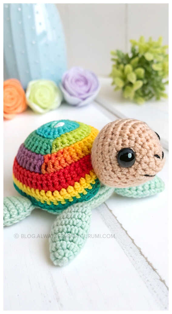 Rainbow Sea Turtle Free Crochet Pattern - Amigurumi