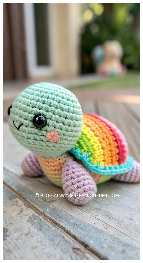 Rainbow Sea Turtle Free Crochet Pattern - Amigurumi