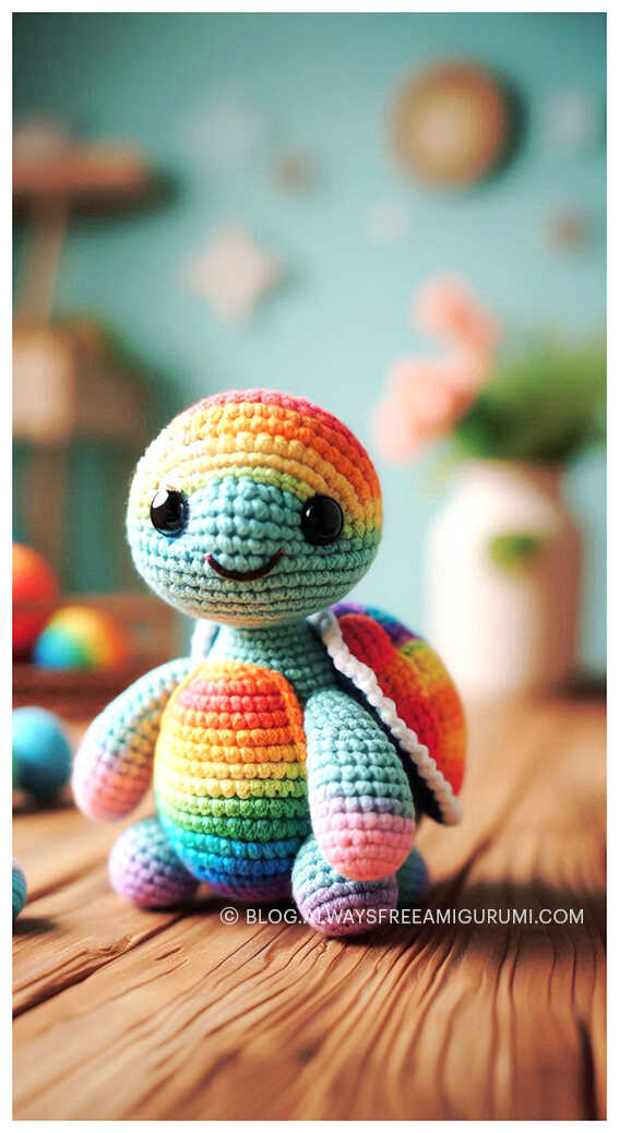 Rainbow Sea Turtle Free Crochet Pattern - Amigurumi
