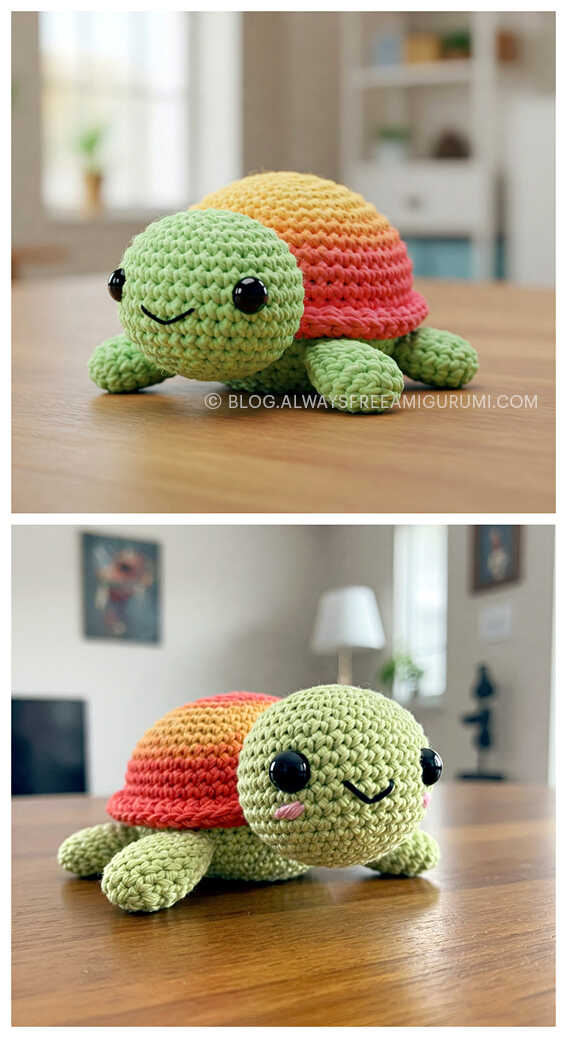 Rainbow Sea Turtle Free Crochet Pattern - Amigurumi