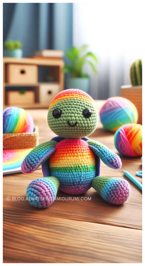 Rainbow Sea Turtle Free Crochet Pattern - Amigurumi