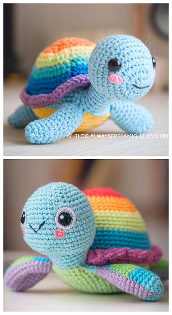 Rainbow Sea Turtle Free Crochet Pattern - Amigurumi