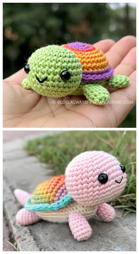 Rainbow Sea Turtle Free Crochet Pattern - Amigurumi