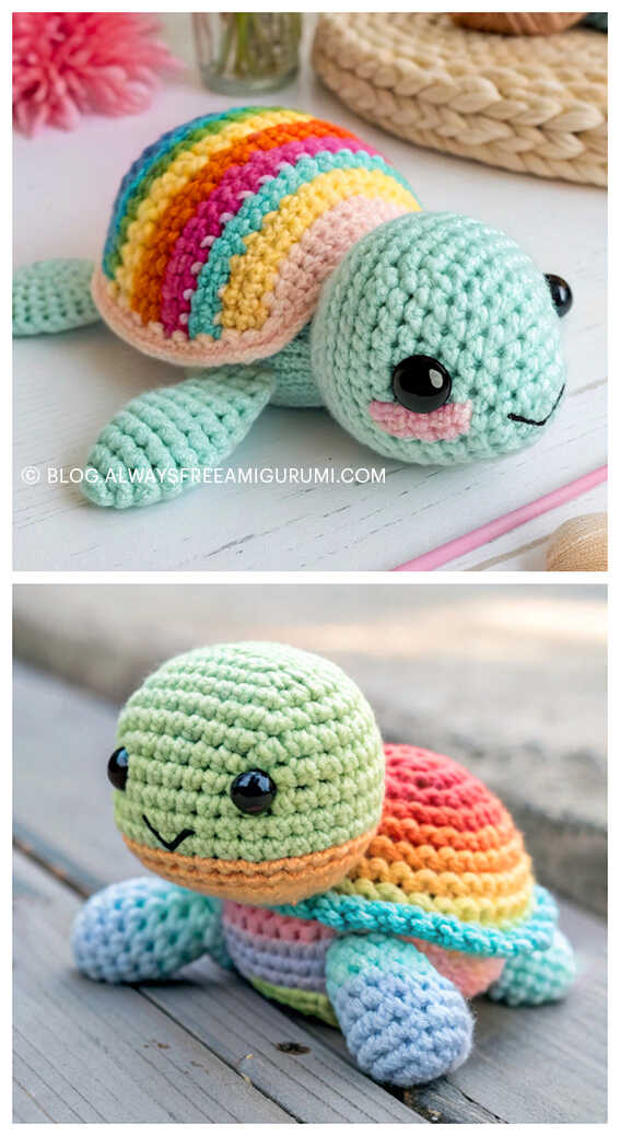 Rainbow Sea Turtle Free Crochet Pattern - Amigurumi