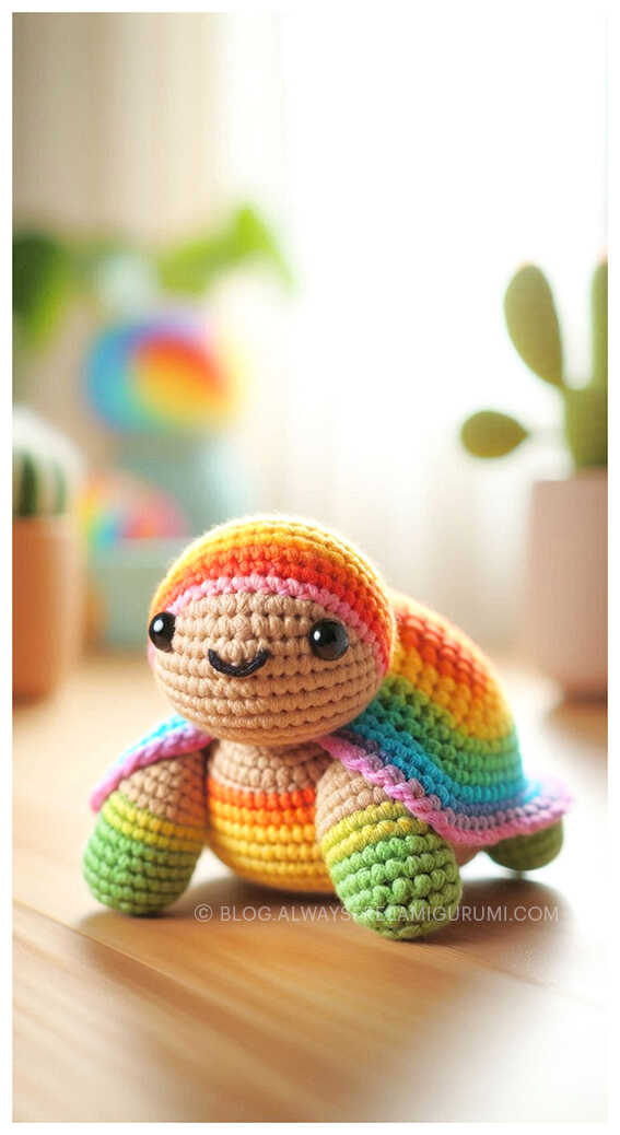 Rainbow Sea Turtle Free Crochet Pattern - Amigurumi