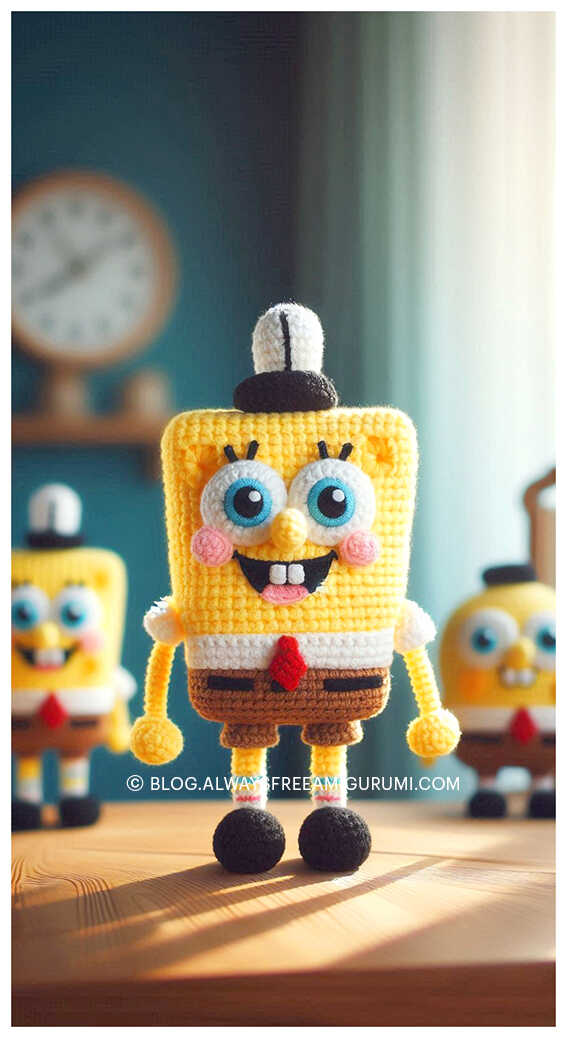 Amigurumi SpongeBob Squarepants Crochet Free Pattern - Amigurumi