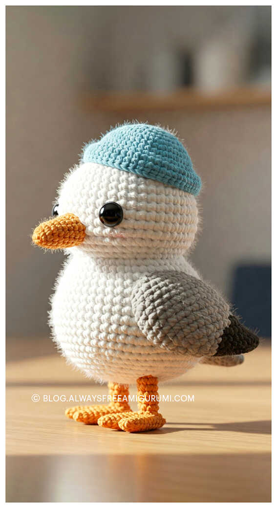 Amigurumi Seagull with Hat Crochet Free Pattern - Amigurumi
