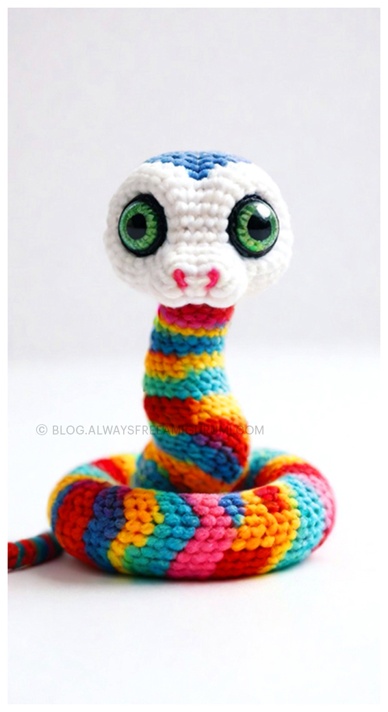 Amigurumi Cute Snake Nelya Crochet Free Pattern - Amigurumi