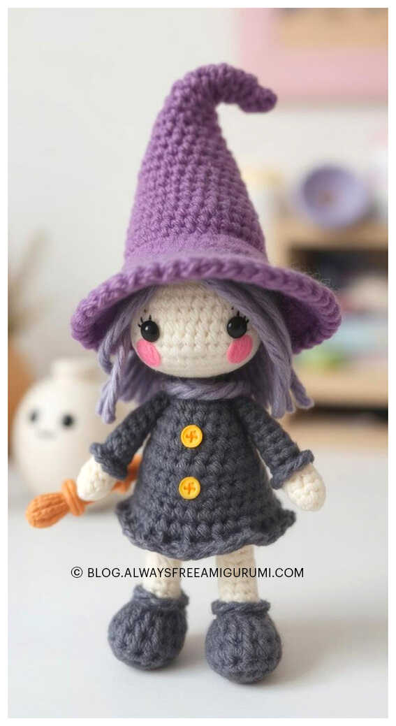 Amigurumi Pumpkin Witch Crochet Free Pattern - Amigurumi
