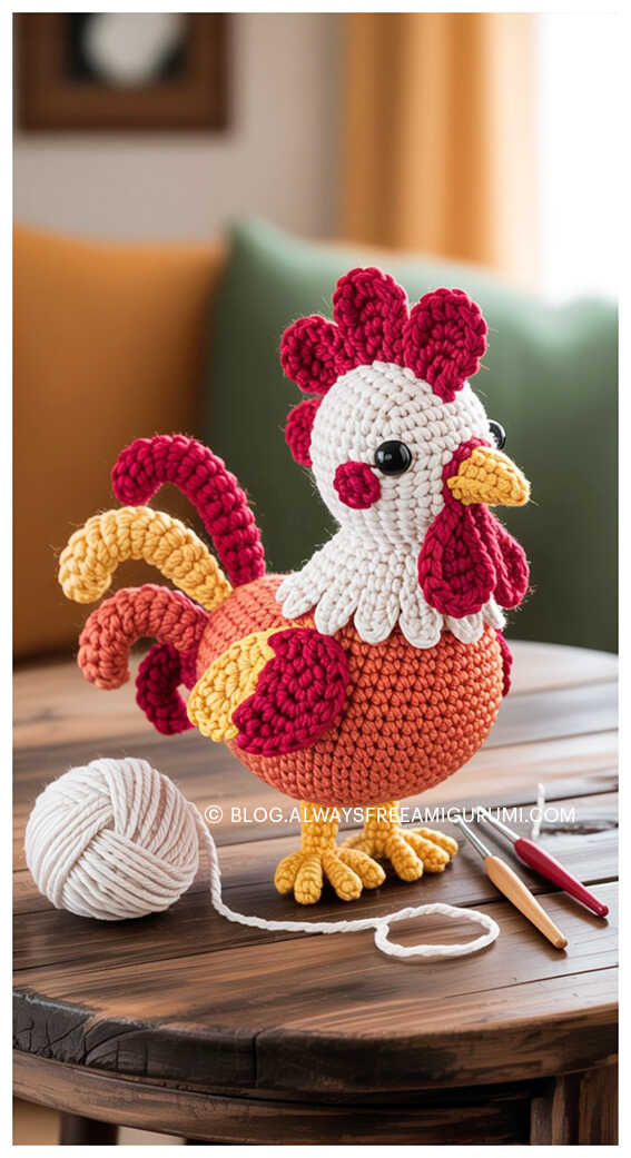 Free Crochet Rooster Amigurumi Pattern - Amigurumi