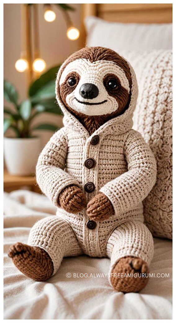 Free Crochet Sloth Amigurumi Pattern - Amigurumi