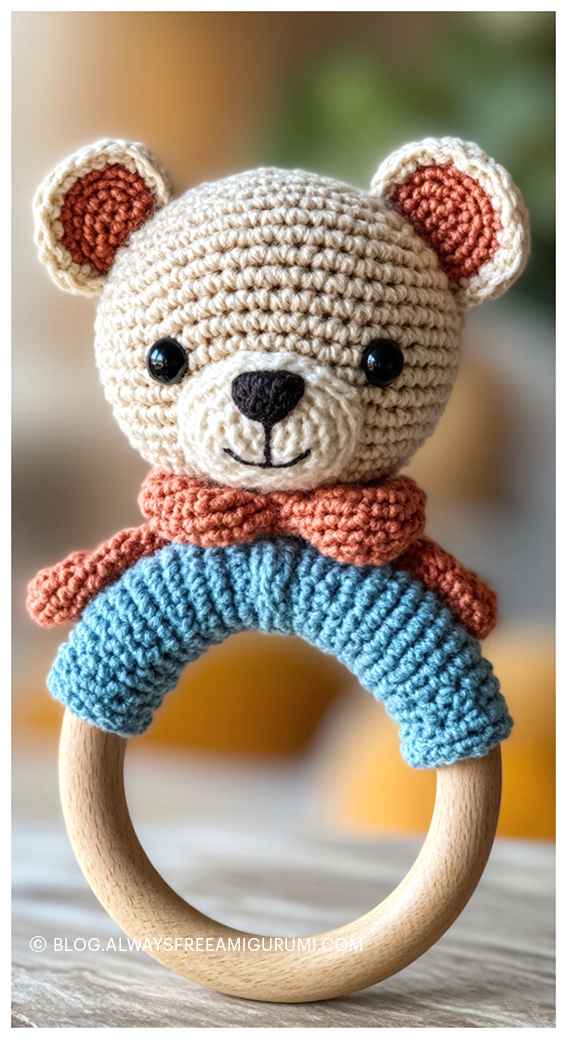 Amigurumi Bear Baby Rattle Crochet Free Pattern - Amigurumi