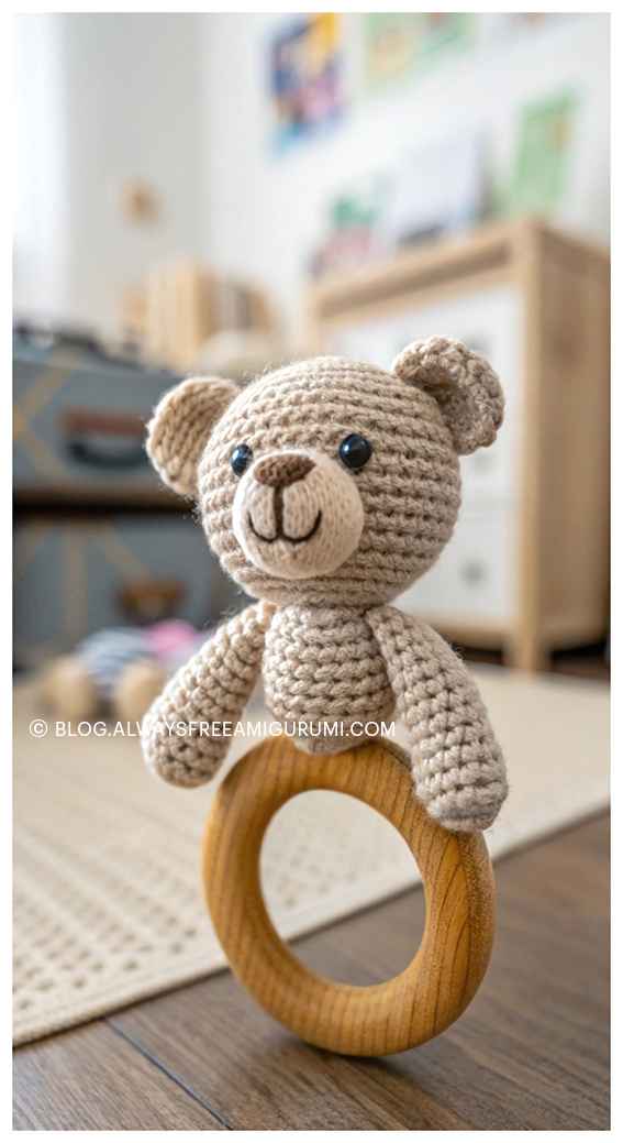 Amigurumi Bear Baby Rattle Crochet Free Pattern - Amigurumi
