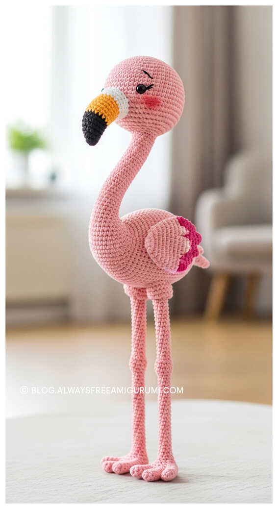 Amigurumi Pink Flamingo Crochet Free Pattern - Amigurumi