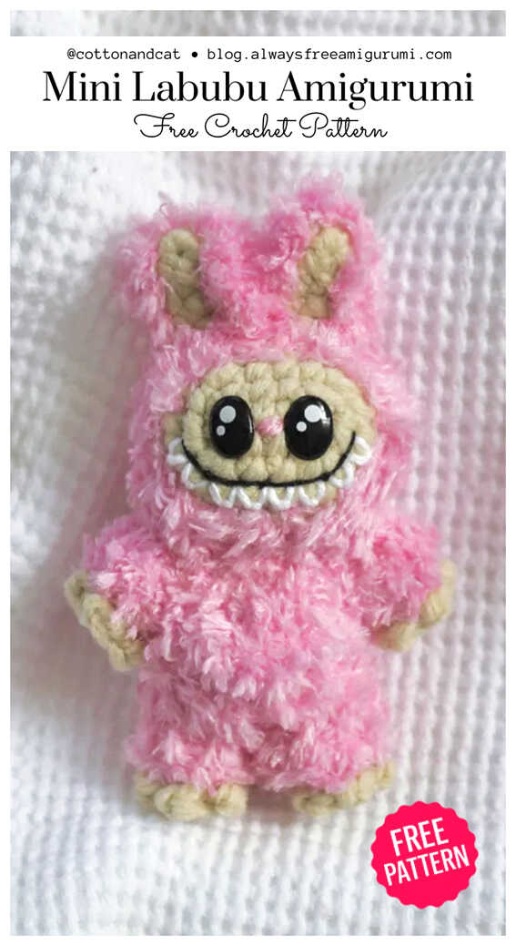 Mini Labubu Amigurumi Crochet Free Pattern - Amigurumi