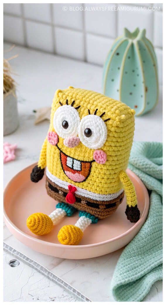 SpongeBob Squarepants Crochet Free Amigurumi Pattern for Beginners ...